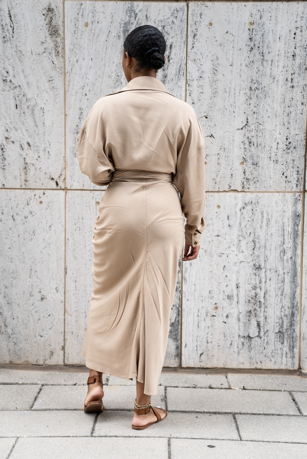 Button Down Shirt Dress with Front Tie – BLANKWardrobe